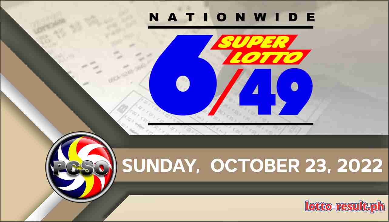 6/49 Lotto Result Today, Sunday, October 23, 2022 - Official PCSO Lotto Result