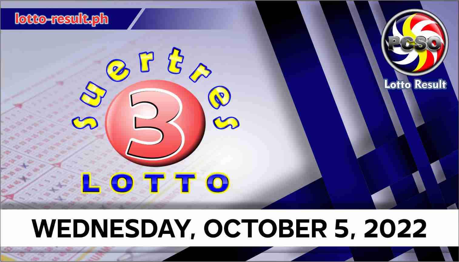 SWERTRES RESULT Today, Wednesday, October 5, 2022 - Official PCSO Lotto ...