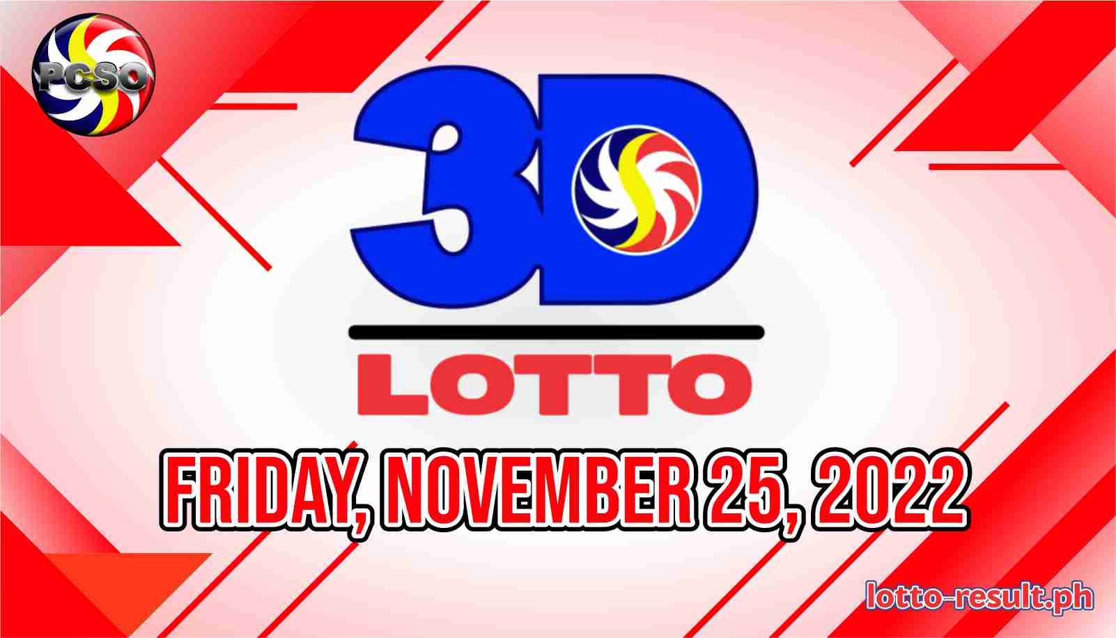 3D LOTTO RESULT Today, Friday, November 25, 2022 - Official PCSO Lotto ...